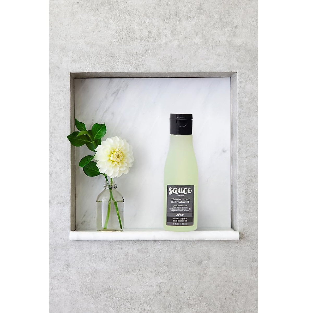 SAUCE BEAUTY Intense Repair Olive Oil Treatment - Hair Oil for Curly Hair w/Olive, Thyme & Basil Oils - 2 Fl Oz Hair Oil for Damaged Hair & Split Ends (EVOO)