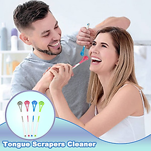ELANE 12 Pcs Plastic Tongue Scraper for Adults,Tongue Scraper for Kids Tongue Brush for Healthy Oral Care
