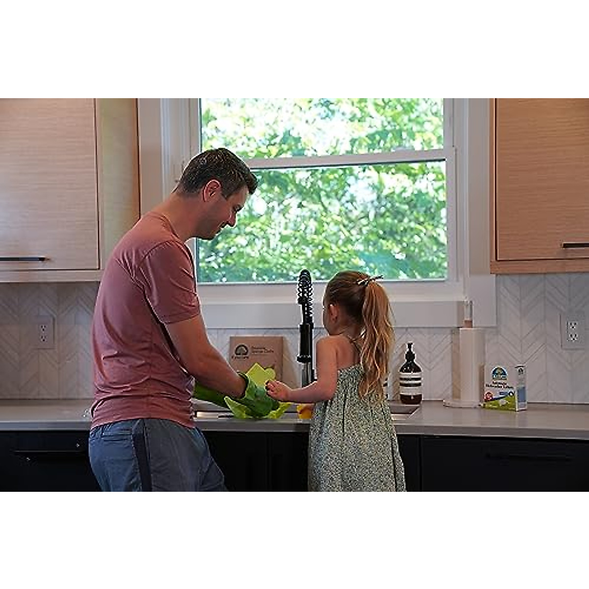 If You Care Latex Gloves, Large – 1 Pair (Pack of 1) – For Gardening, Dishwashing, Cleaning Kitchen and Bathroom – 100% Cotton Lined, Reusable for Women and Men, Green