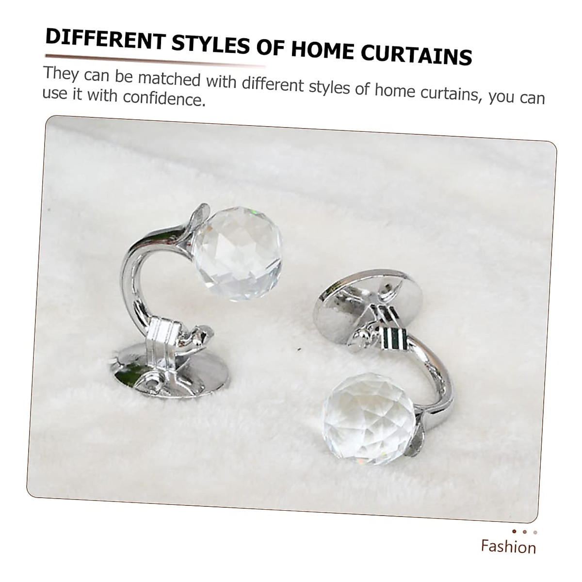 VOSAREA Set of 2pcs Aluminium Alloy Window Curtain Hooks Decorative Home Curtain Supplies Easy to Use Match Shower Curtain Living Room/Bedroom Decorations