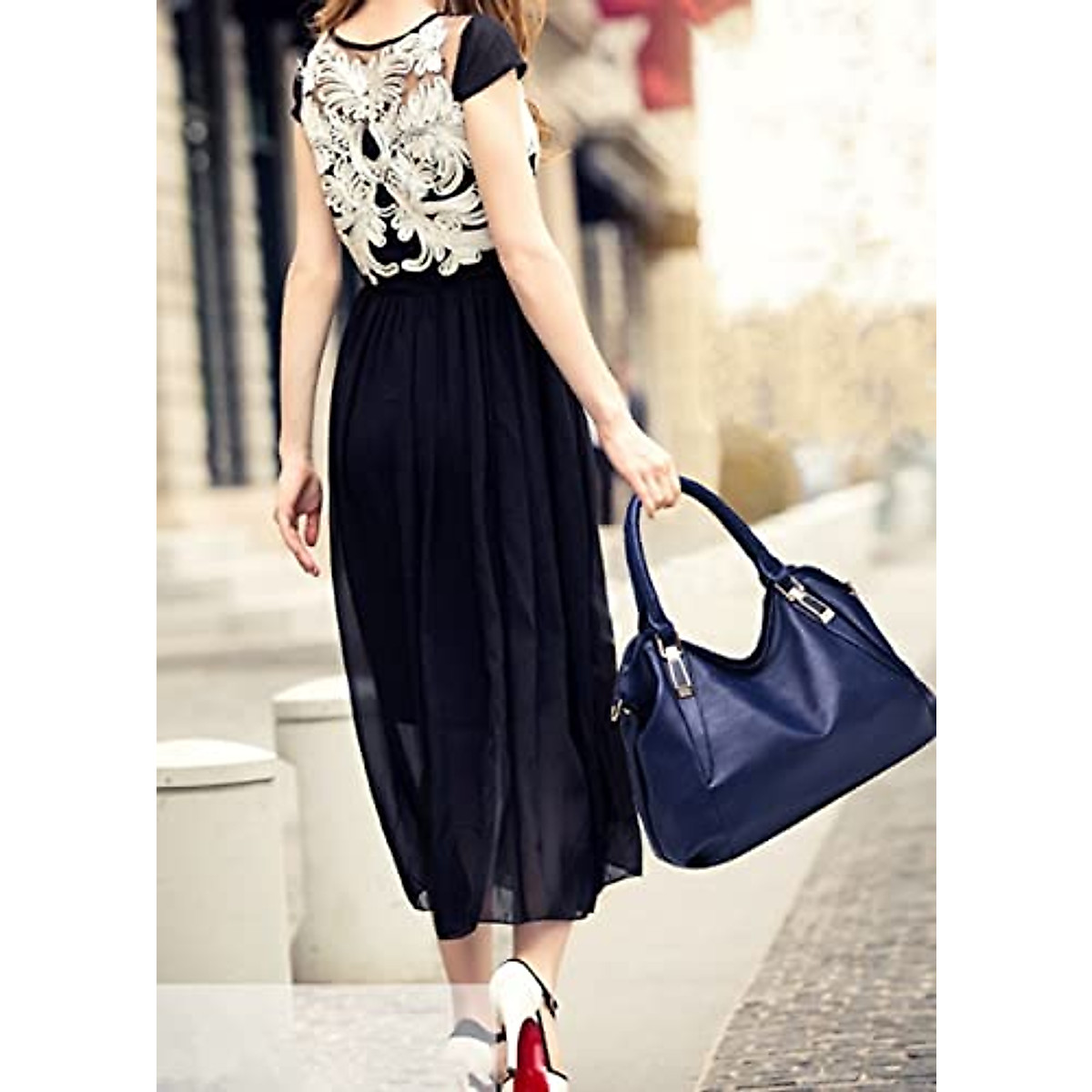 SMALLBLUER Women Hobo Handbag Classic Shoulder Bag Fashion Crossbody Bags Purse-Blue