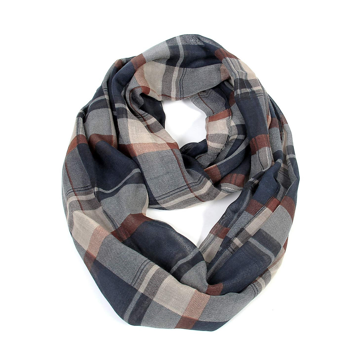 Tartan Plaid & Checks Infinity Fashion Scarves (Plaid Navy)