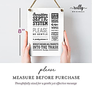 6x8 Inch Septic System Please Be Gentle Designer Bathroom Sign ~ Ready to Hang ~ Premium Finish, Durable