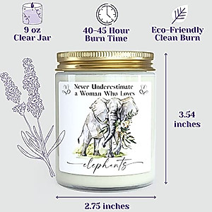 Wishmead Elephant Gifts for Women - Lavender Candle - Elephants Gifts for Women - Elephant Decor Housewarming Gift - Birthday Gifts for Mom Best Friend