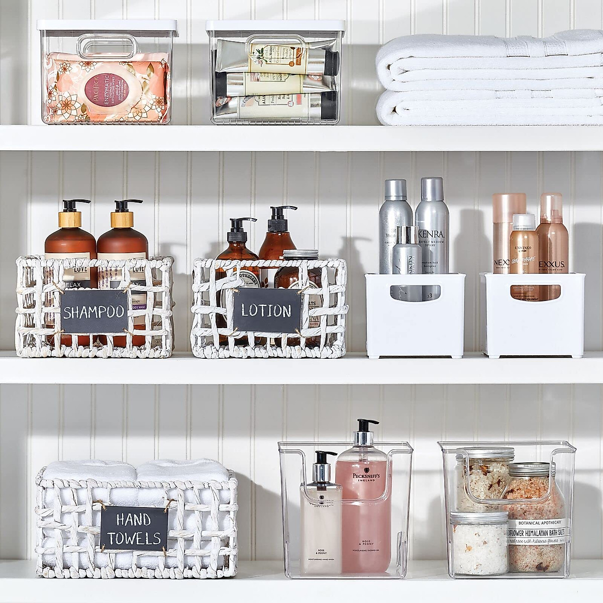 mDesign Plastic Household Storage Organizer Bins with Open Dip Front for Kitchen, Bedroom, Bathroom, Office, Craft or Playroom Organization - Hold Toys, Books - Ligne Collection, 8 Pack - Clear