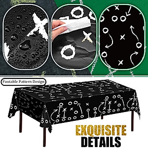 Teenyyou 145 Pcs Football Party Supplies Kit Tableware Set, Including Paper Plates, Napkins, Cups, Forks, Knifes and Tablecloth for Football Themed Birthday Party Favors Decorations, 24 Guests