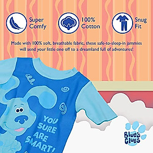 Nickelodeon Paw Patrol | Baby Shark Clues & You 4-Piece Snug-fit Cotton Pajama Set, Soft & Cute for Kids, Cool Blue, 2T