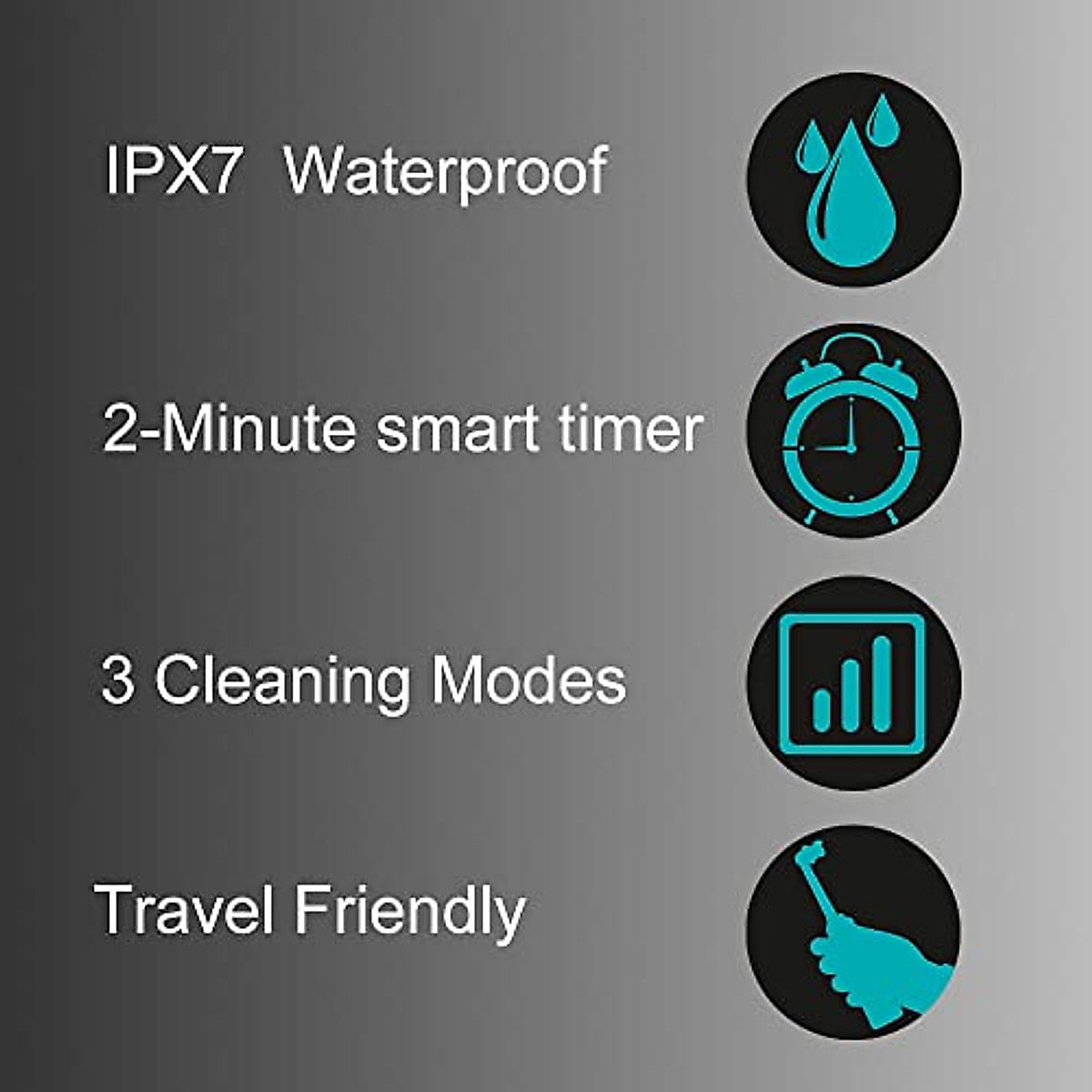 PSWCHENYL Sonic Electric Toothbrush USB Rechargeable with 6 Brush Heads 3 Modes with 2 Minutes Build in Smart Timer for Adults and Kids, One Charge for 60 Days IPX7 Waterproof Cleaning（Black）