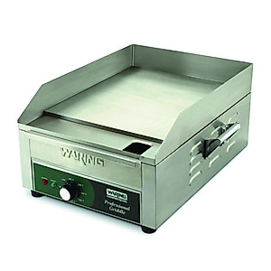 Waring Commercial WGR140 120-volt, 14-Inch Electric Countertop Griddle, Silver
