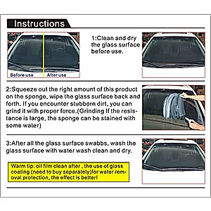 LONGLUAN Car Glass Oil Film Cleaner, Glass Oil Film Removing Paste, Car Windshield Oil Film Cleaner, Car Windshield Cleaning Cream, Safety and Long-term Protection (3pcs)