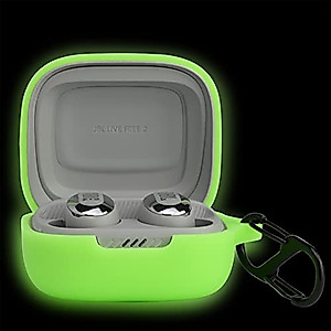 Case for JBL Live Free 2 Cover Green Silicone Protective Protector Skin Glow in Dark- LEFXMOPHY