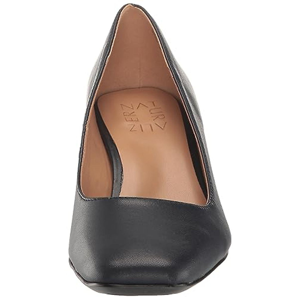 Naturalizer Womens Karina Low Block Heel Square Toe Pump French Navy Leather 8 M