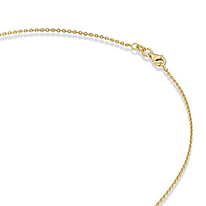 PAVOI Italian Solid 925 Sterling Silver Chain Necklace, 22K Gold Plated, 1.5mm Italian Diamond-Cut Cable Chain Necklace for Women and Men, MADE IN ITALY (18, Yellow Gold)