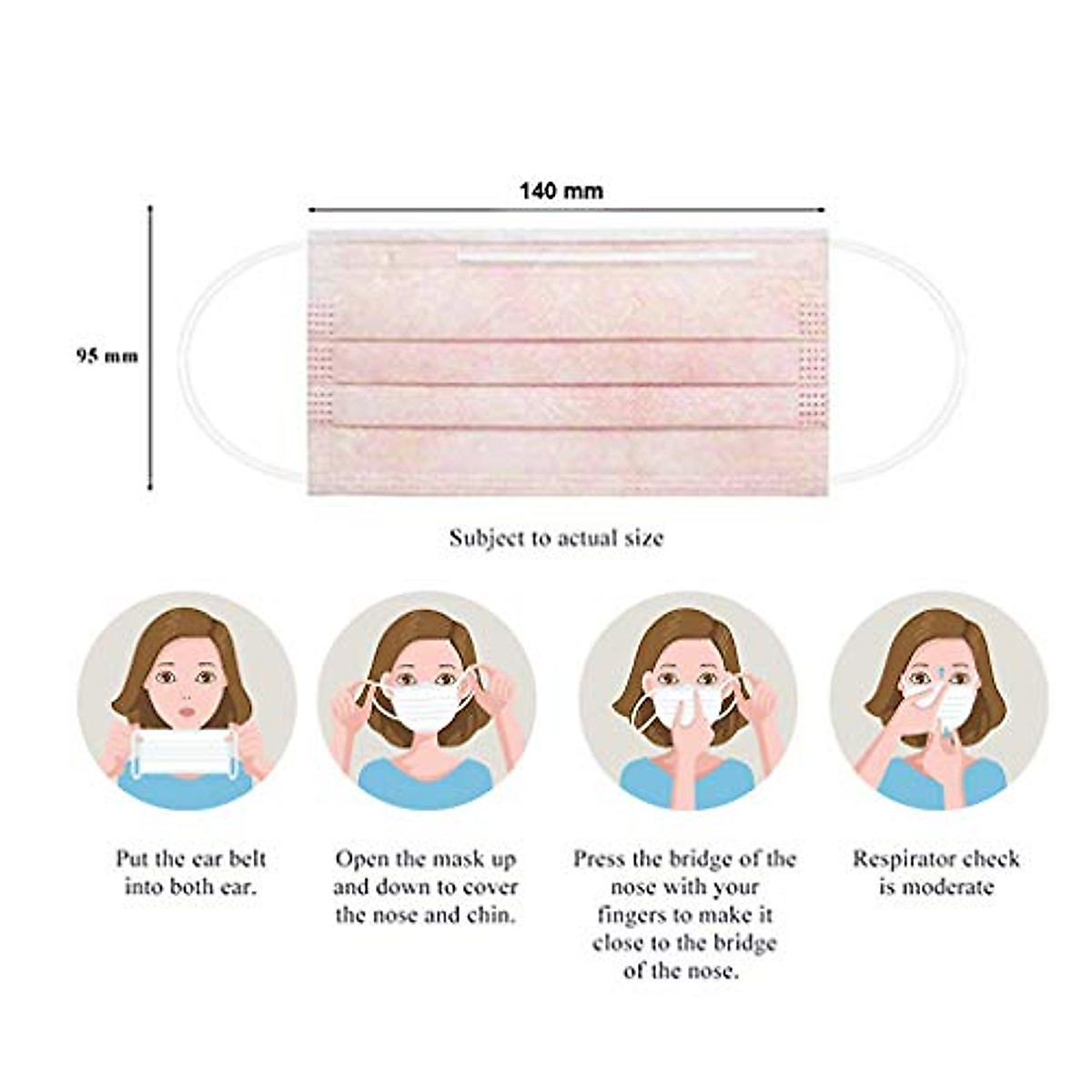 Missli Disposable Face Protective for Kids, 10/50 Pcs Individually Wrapped 3-Ply Protectors with Elastic Earloops - Non Woven Fabric Bandanas, ???? (10 Pcs)