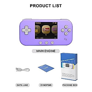 Retro Games Handheld Game Console Support Linux System and Multiple Emulators Console 2.4 inch 240x320 IPS LCD Screen Buit-in 1000mAh Lithium Battery-Purple