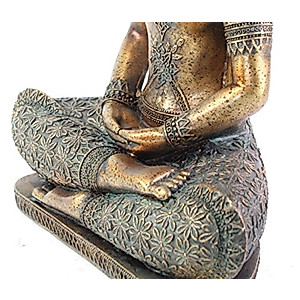 W Feng Shui 12" Thai Buddha Dhyani Mudra Home Decor Peace Statues(G16516)