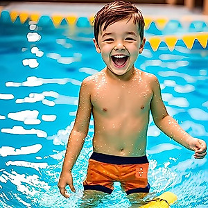 Reusable Swim Diapers for Baby, Leakproof Cloth Diapers Cover Washable, Waterproof Little Swimmers Nappy Trunks Infant Pull Ups (S, Orange)