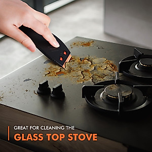 FOSHIO Razor Blade Scraper, 3 Pack Large Scraper Tool with 270PCS Double Edged Razor Blade Plastic Razor Blades, Glass Scraper for Windows, Decals, Tint, Stickers, Labels, Caulk, Adhesive（Black）