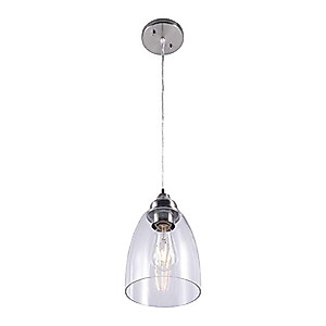 YaoKuem Pendant Lighting Fixture, Hanging Ceiling Lights with E26 Medium Base, Metal Housing with Clear Glass, Bulbs not Included, 2-Pack