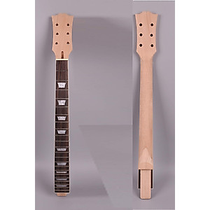 Yinfente Electric Guitar Neck 22 fret 24.75 inch Mahogany Rosewood Fretboard Guitar Neck Replacement Set in Heel DIY guitar project (standard style)