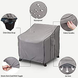 KylinLucky Patio Adirondack Chair Covers, Heavy Duty Patio Chair Cover, Waterproof Outdoor Lawn Patio Furniture Covers 2 Pack Fits Up to 32" W x 37" D x36 H inches