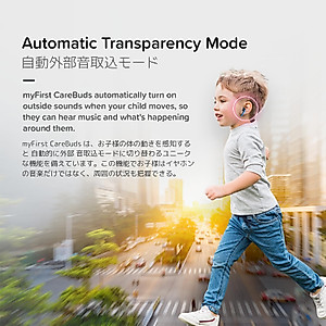 myFirst 2024 New Wireless Earbuds for Kids CareBuds Bluetooth Earbuds with 85db Volume Limit Anti-Lost Strip Suitable for Kids Adults with Multiple Ear Tips (Cotton Candy Mix)