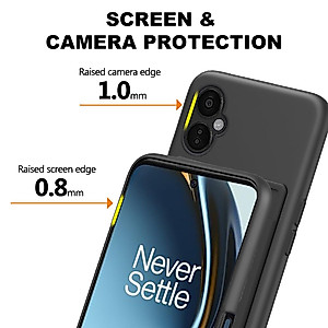 Kaotengwo for OnePlus Nord N30 Phone Case with Card Holder & Ring Stand case for OnePlus / 1+ Nord N30 Cover - Black