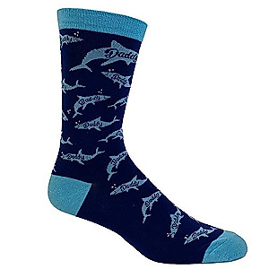 Crazy Dog T-Shirts Men's Daddy Shark Socks Cute Funny Family Cool Best Dad Vacation Footwear