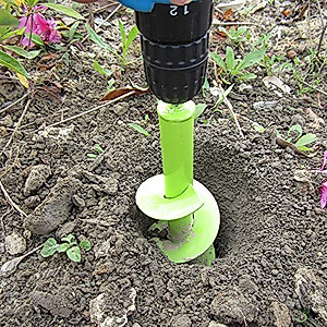 SYITCUN 2 Pack Auger Drill Bit for Planting 3"(D) x12"(L)&1.6"(D) x9"(L) Heavy Duty Garden Auger Spiral Drill Bit for Planting Bulb,Drill Auger for 3/8" Hex Drive Drill