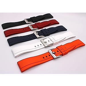 MONTREUX Premium Quick Release 20mm FKM Rubber Watch Strap Band for Rolex, Omega, TAG Heuer, Seiko & More (Red)