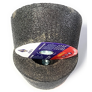 Flaring Cup Grinding Stone with Arbor Thread for Grinding Granite 5X2X5/8-11 (1 Pack) (Black SiC, 36 grit)