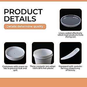 LONGWAY 7 oz/200ml Empty Slime Containers Plastic Jars with Lids for Beauty Products, DIY Slime Making or Travel Storage MakeUp (12 Pack, Black)