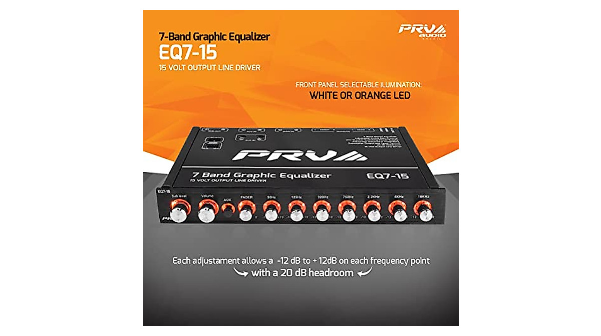 PRV EQ7-15 7-Band Car Audio Equalizer | Fine-Tune Your Sound