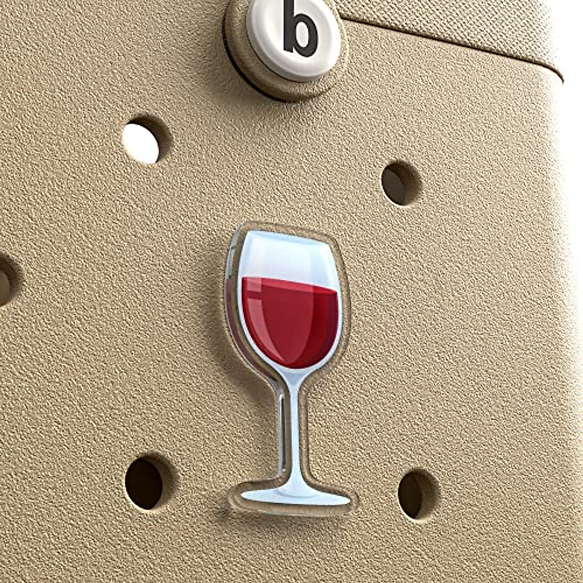 BOGGbeans Red Wine Charm for Bogg Bag, Simply Southern Totes, and Similar Styles. Acrylic 3" Drink Charm Accessories for Beach Totes