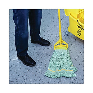 Boardwalk BWK1200LCT EcoMop Recycled Fiber Looped-End Mop Heads - Large, Green (12/Carton)