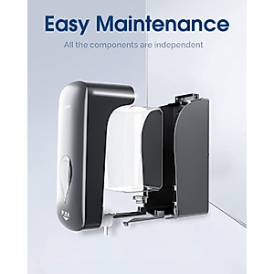 Manual Foaming Soap Dispenser, 35 oz (1000ml) Refillable Wall-Mount Foam Hand Soap Dispenser-Dark Grey, CD.PANG