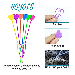 Hoyols Quick Hair Beader for Loading Beads Braid Stringer Hair Beading Tools Kit Ponytail Maker Styling Magic Topsy Tail for Kids Girls Colorful (12pcs Multi Color)