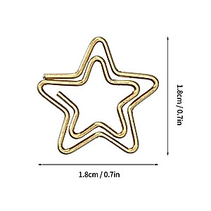 40Pcs Cute Paper Clips, Gold Paper Clips Star Shaped Paper Clip Fun Paper Clips Small Paper Clips Mini Bookmark Clips with 2 Clear Boxes