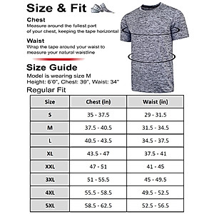 5 Pack Men’s Active Quick Dry Crew Neck T Shirts | Athletic Running Gym Workout Short Sleeve Tee Tops Bulk (Set 1, 3X-Large)