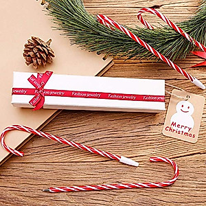 ABOAT 7 Inch Candy Cane Pen Christmas Pens with Black and Blue Ink for Christmas Holiday New Years Home Decor Party Gift (48)