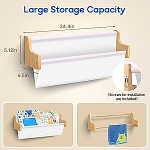 Kids Bookshelf, Nursery Book Shelves Set of 4, Wood Floating Book Shelf for Kids Rooms, Kids Book Rack Storage Bookshelf with Deep Sleeves for Kids Bedroom Toddler Room Decor Book and Toy Organizer