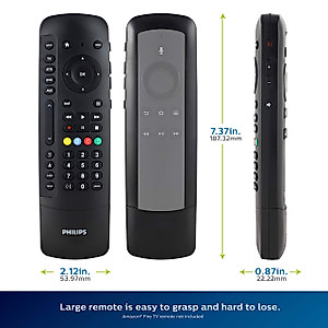 Philips Universal Companion Remote Control for Samsung, Vizio, LG, Sony, Roku, Apple TV, RCA, Panasonic, Smart TVs, Streaming Players, Blu-ray, DVD, 4 Device, Flip & Slide Fire TV, Black, SRP2024A/27