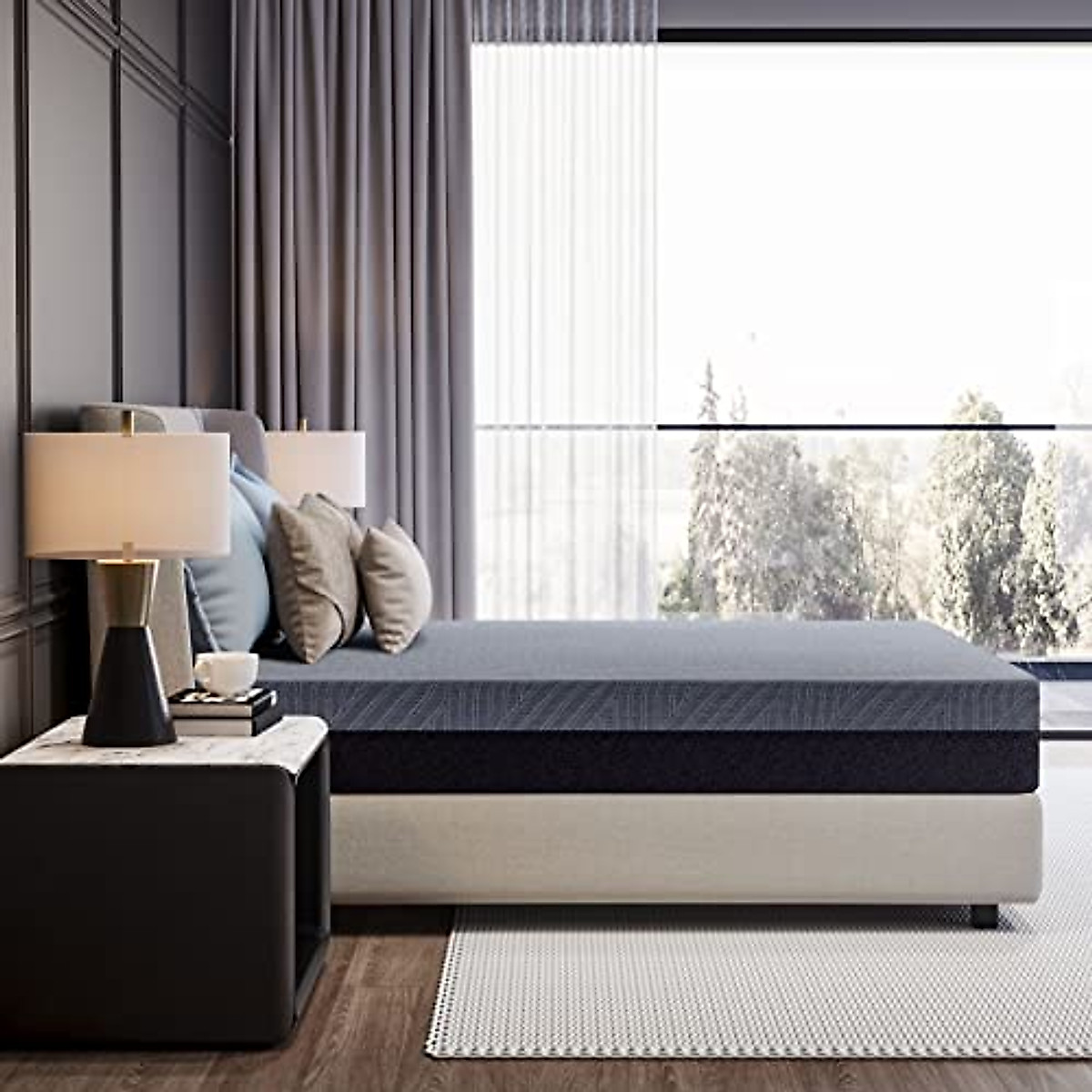 MLILY EGO Copper Full Memory Foam Mattress 10 Inch, Copper Gel Infused Mattress Bed in A Box CertiPUR-US Certified Made in USA, Medium, 54”x75”x10”, Darkgray