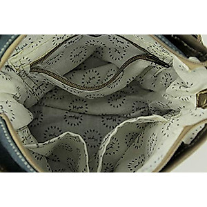 Myra Bag Navy Kilim Upcycled Canvas Shoulder Bag S-1320