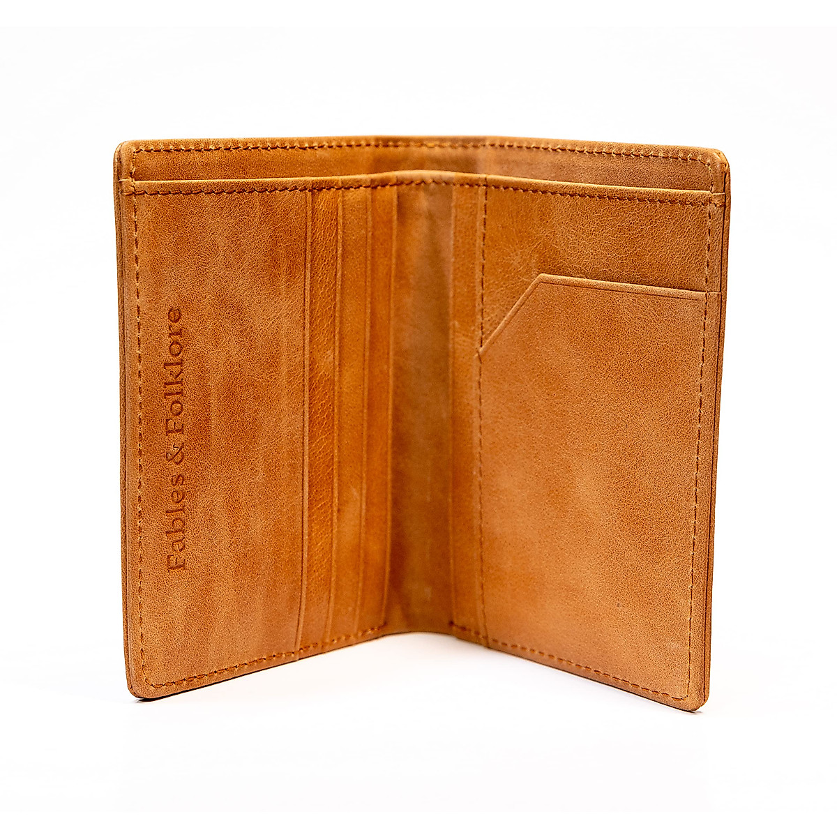 Fables & Folklore Bifold Leather Wallet for Men, Slim Design, RFID Protection, Cards and Cash Section, Model: Steinbeck No. 1
