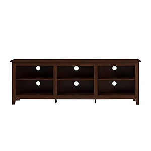 Walker Edison Wren Classic Brown TV Media Console Entertainment Center for 80 Inch Television with Storage Cubby, 70 Inch