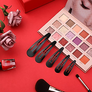 WILLBOND 40 Piece Barrettes Women Snap Hair Clips Women Large Metal Snap Nonslip Hair Clip Accessories, 3.5 Inch, 3.1 Inch, 2.8 Inch, 2.4 Inch, 2 Inch(Black)