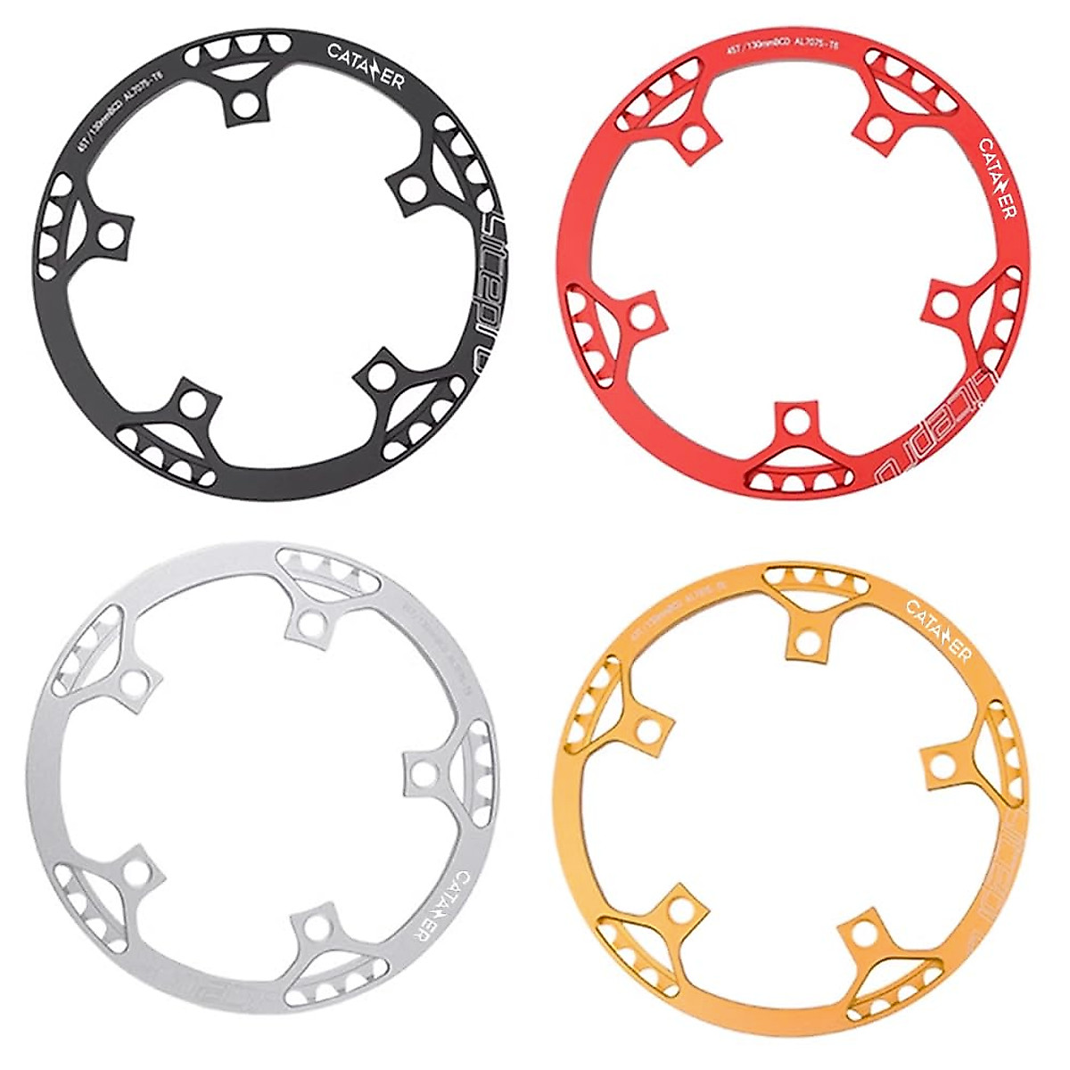 catazer Bike Chainring 130BCD Aluminum Alloy Ultralight Bicycle Chainring 45T 47T 53T 56T 58T BMX Chainwheel for Folding Bicycle (black,53T)