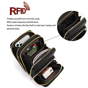 myfriday Touch Screen Crossbody Phone Purse for Women, Rfid Blocking Small Cellphone Shoulder Purse with 2 Adjustable Strap