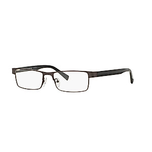 A|X ARMANI EXCHANGE Men's AX1009 Rectangular Prescription Eyewear Frames, Matte Brown/Demo Lens, 53 mm